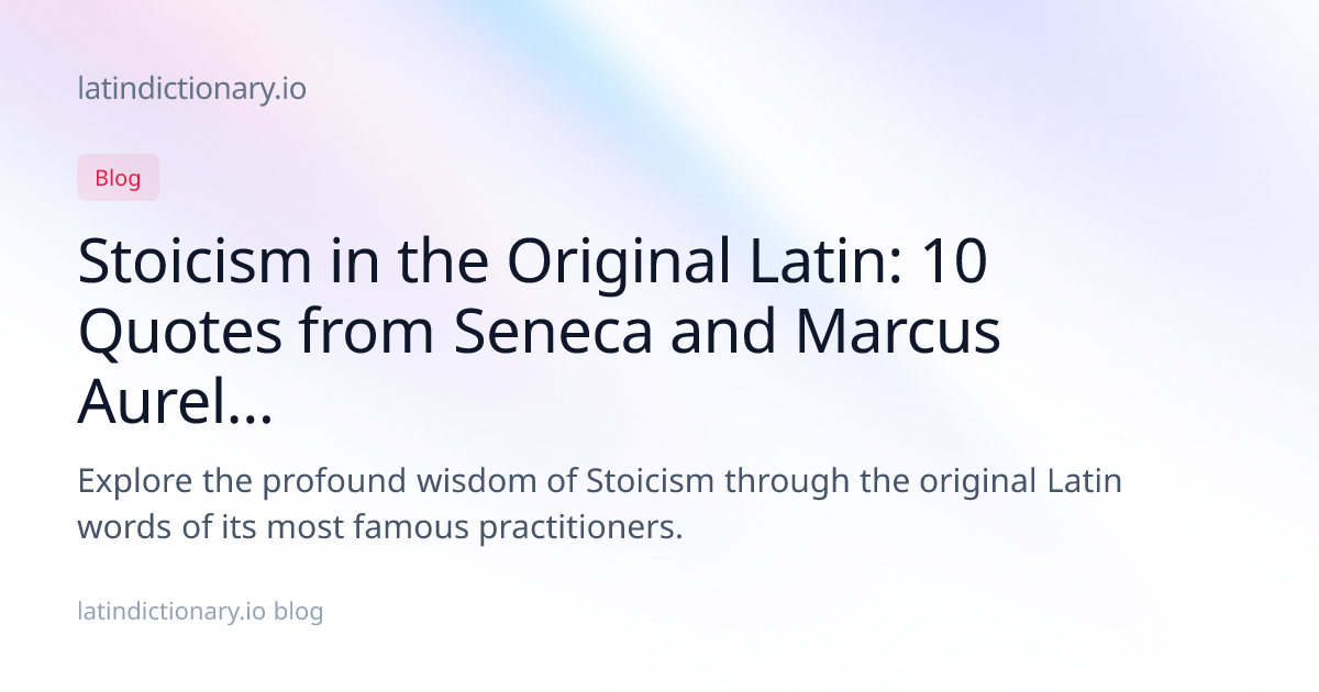 Stoicism in the Original Latin: 10 Quotes from Seneca and Marcus ...