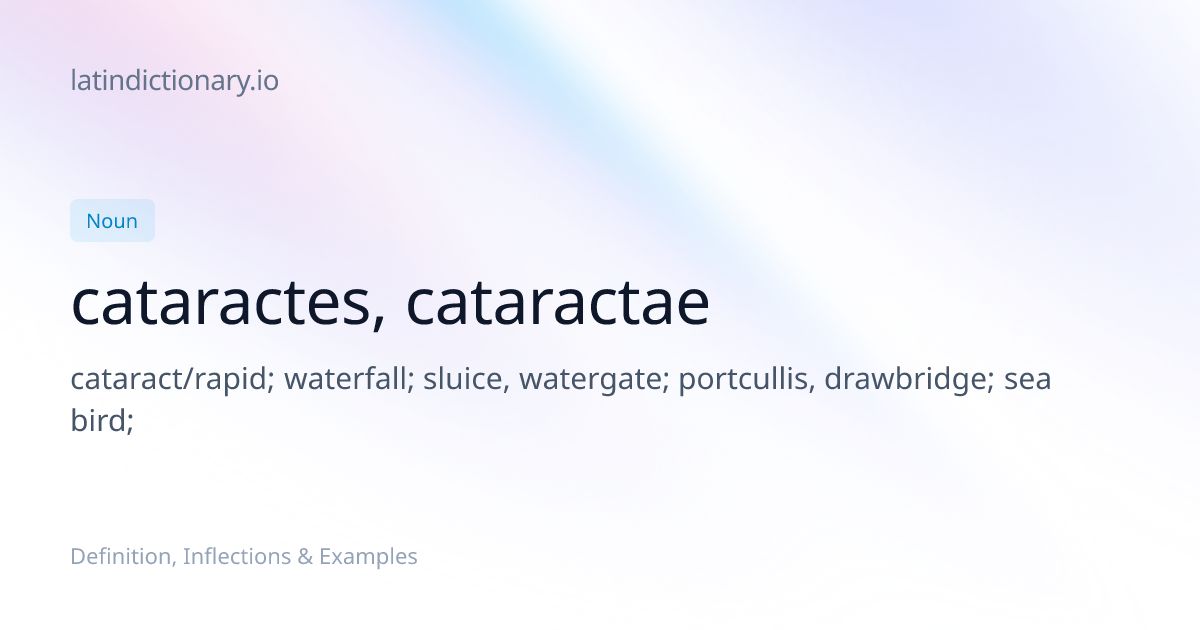 Cataractes: Latin Declension & Meaning | latindictionary.io
