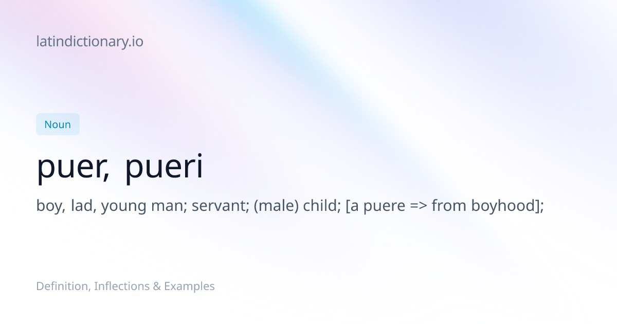 Puer: Latin Declension & Meaning | latindictionary.io