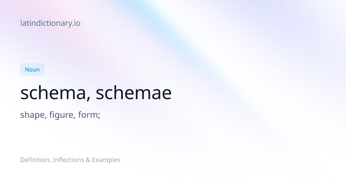 Schema: Latin Declension & Meaning | latindictionary.io